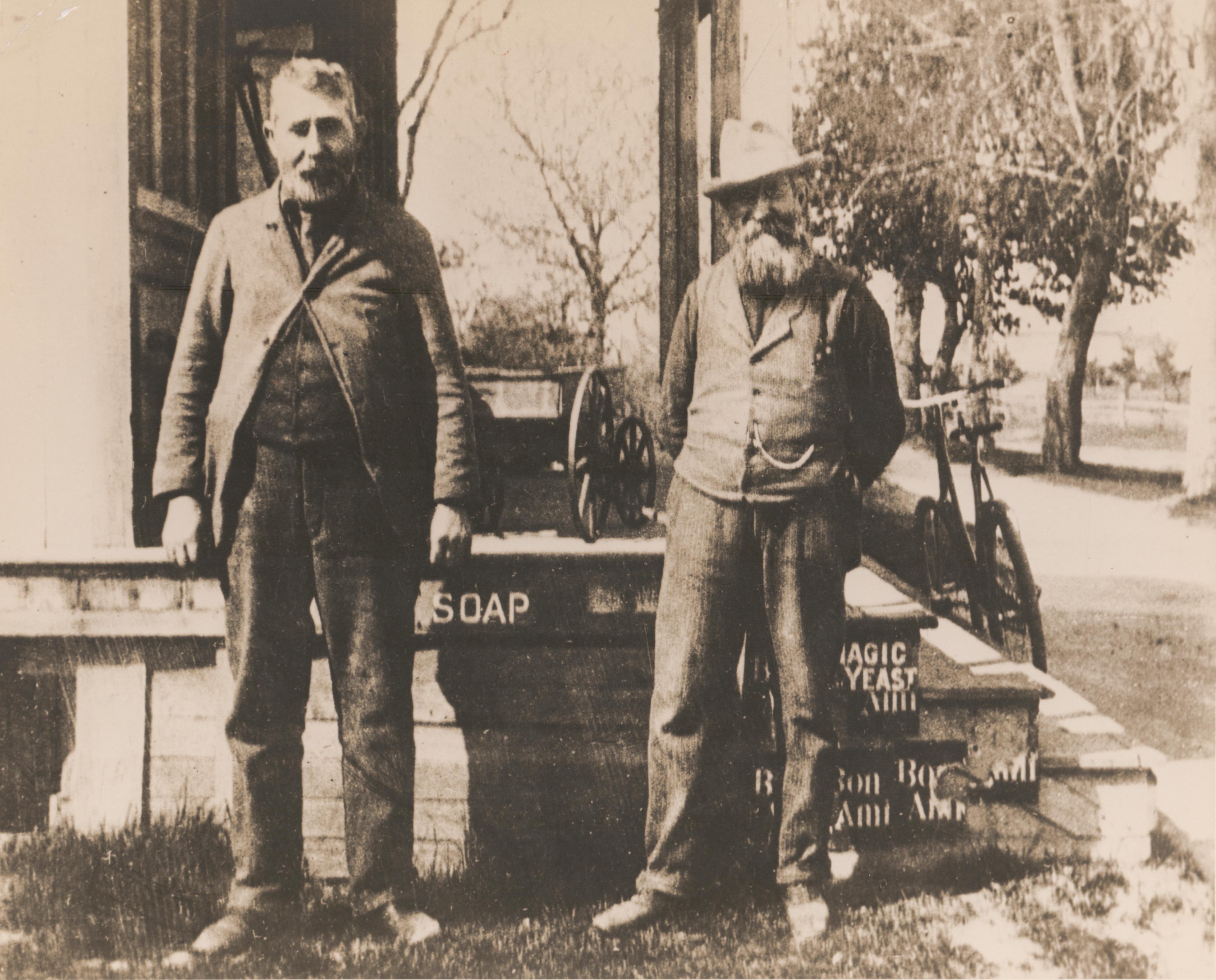 John Mulligan and James Terry in Front of Mulligan's Store, 1890's
